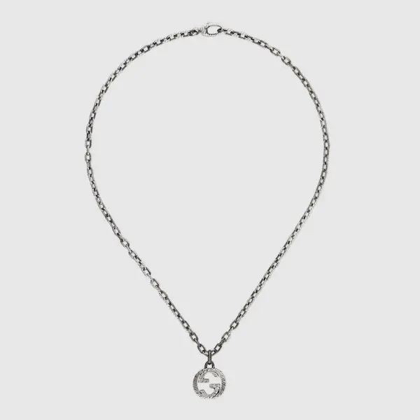 Gucci Interlocking G Pendant Necklace - Sterling Silver