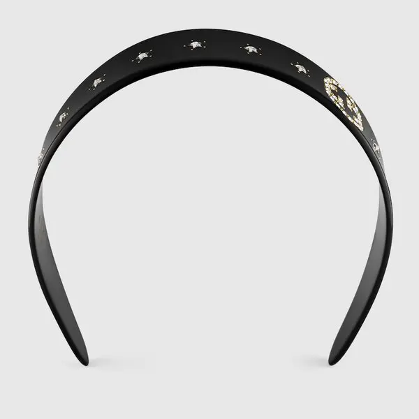 Gucci Swarovski GG Resin Headband GG crystal-embellished headband in burgundy - Gucci | Mytheresa main image 3