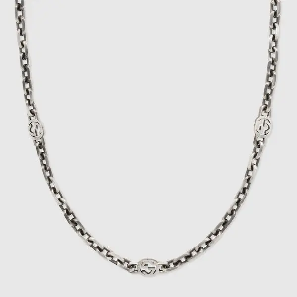Gucci Interlocking G Chain Necklace - Silver