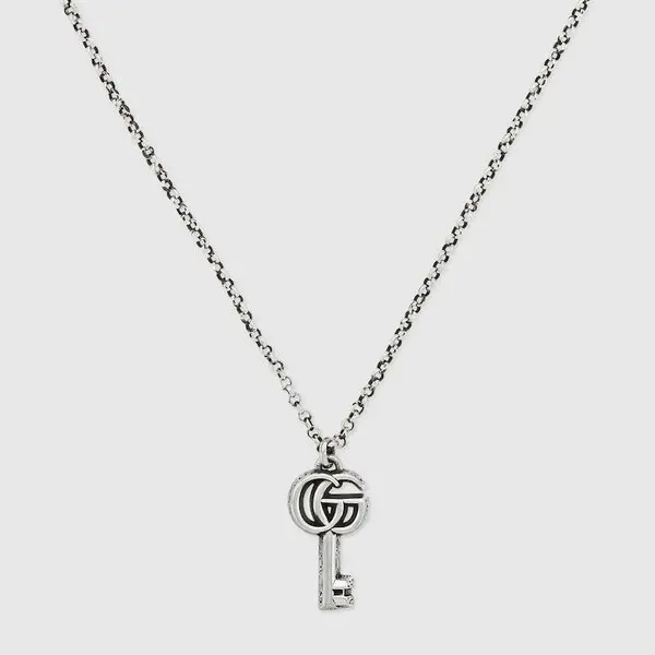 Gucci Gg Marmont Key Pendant Necklace - Silver