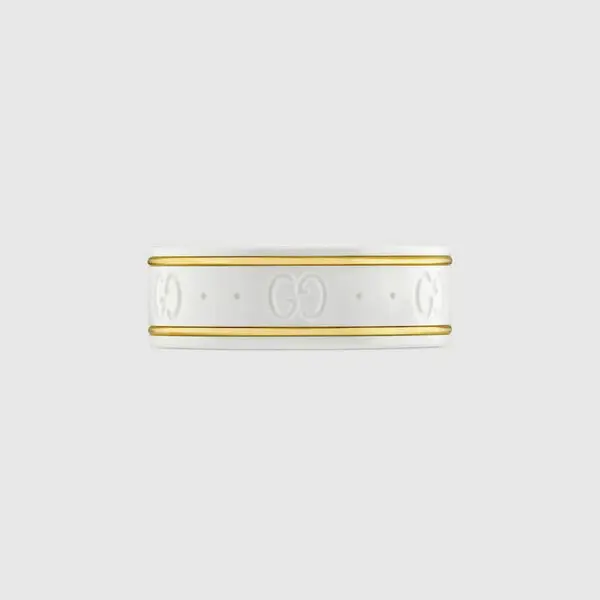 Gucci Icon 18k Ring With Crystals - Yellow Gold