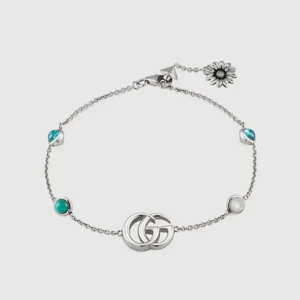 Gucci Gg Marmont Mother-of-pearl Bracelet - Sterling Silver
