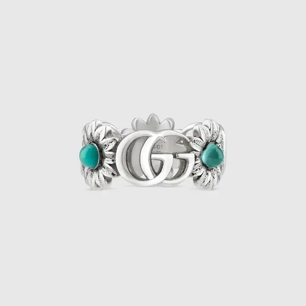 Gucci Gg Marmont Mother-of-pearl Ring - Sterling Silver