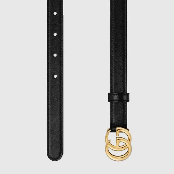 Gucci GG Marmont Thin Leather Belt with Shiny Buckle Gucci GG MARMONT THIN LEATHER BELT WITH SHINY BUCKLE | eBay main image 4