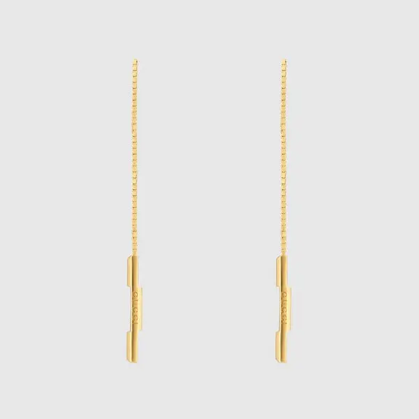 Gucci Link To Love 18k Chain Earrings - Yellow Gold