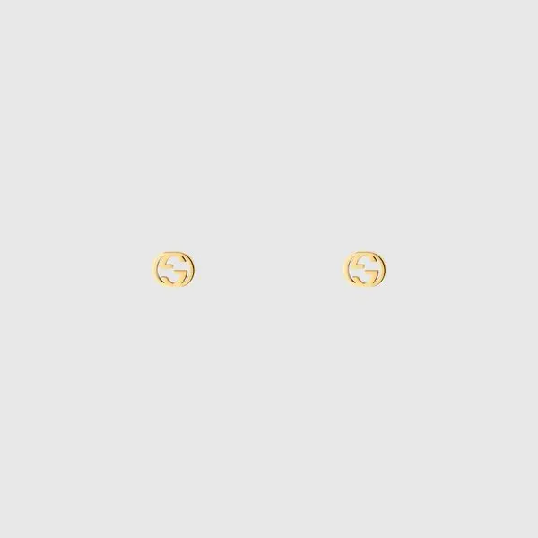 Gucci Interlocking G 18k Gold Stud Earrings - Yellow Gold