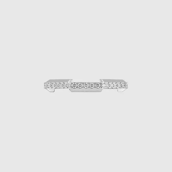 Gucci Link To Love Diamond 18k Ring - White Gold