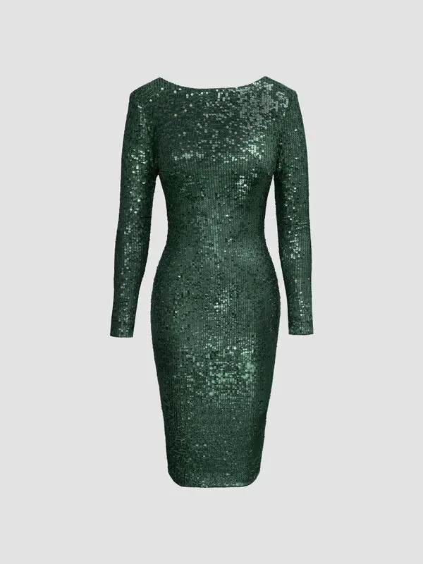 Dress The Population Emery Midi-dress - Dark Pine Multi