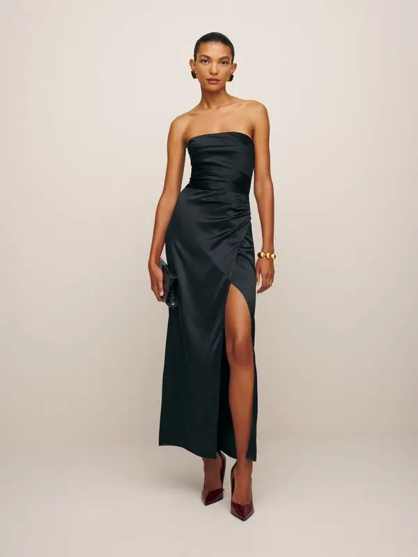 REFORMATION Barrow Silk Maxi Dress
