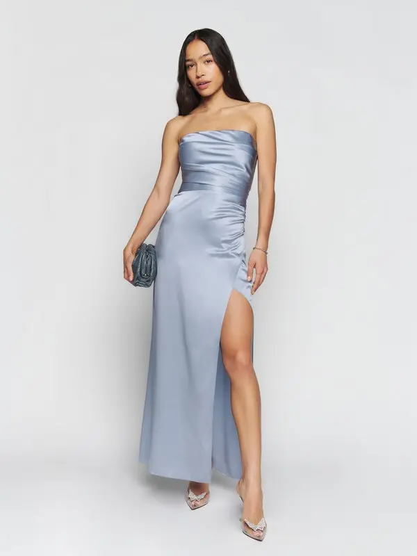 REFORMATION Barrow Silk Maxi Dress