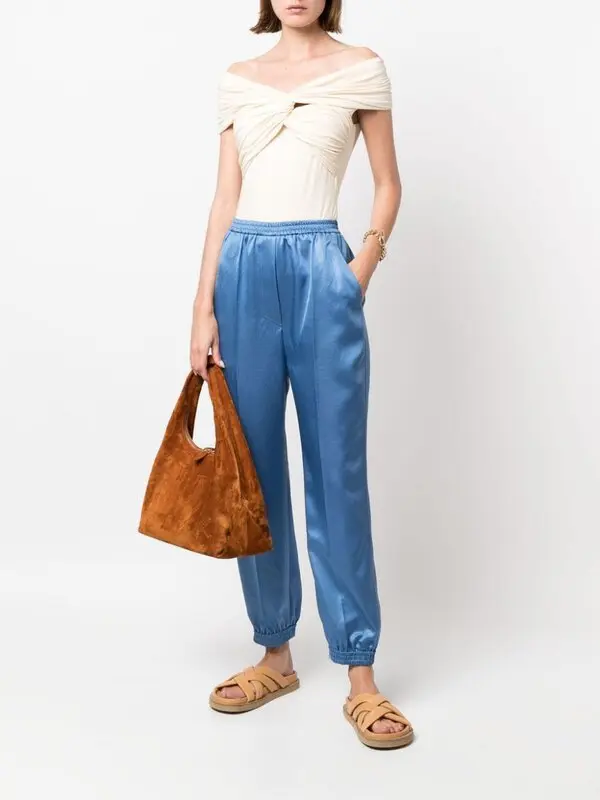 Nanushka Tapered Satin Trousers