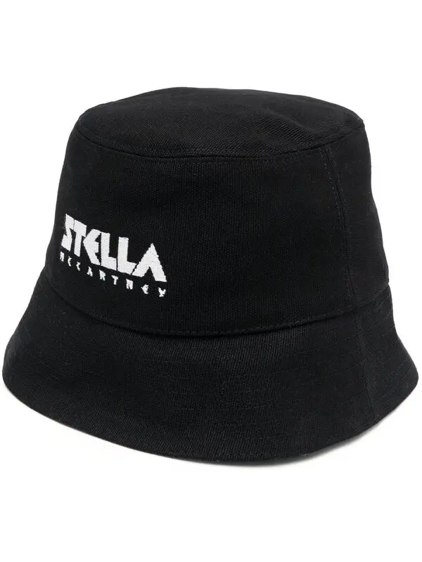 Stella McCartney Embroidered Logo Bucket Hat - Black