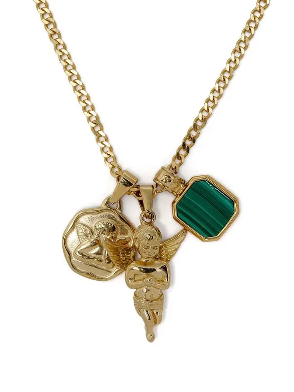 NIALAYA JEWELRY Plated Trio Charm Necklace - Gold