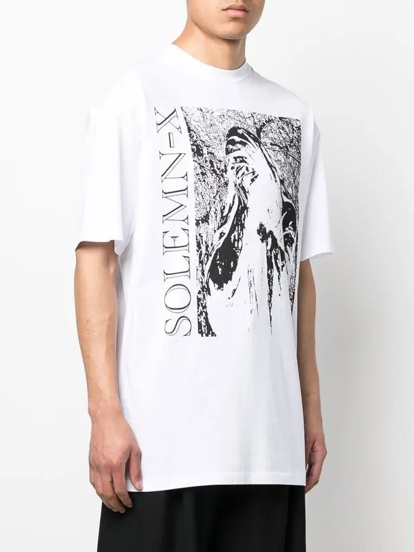Raf Simons Solemn X Oversized Graphic-Print T-Shirt In White - 30
