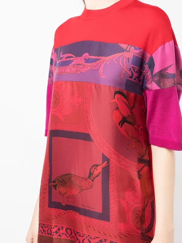 FERRAGAMO Heritage-print Long T-shirt