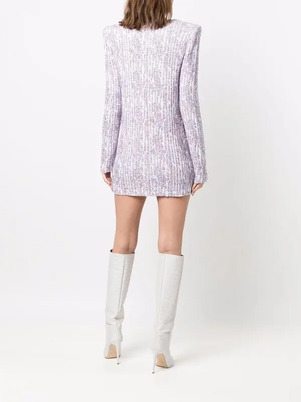 Balmain Sequin-embellished Long-sleeve Dress