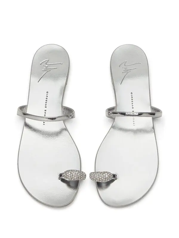 GIUSEPPE ZANOTTI Crystal-embellished Sandals - Silver