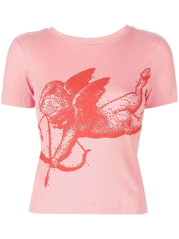 Paloma Wool Souvenir St Angelo Organic-Cotton T-Shirt - Pink