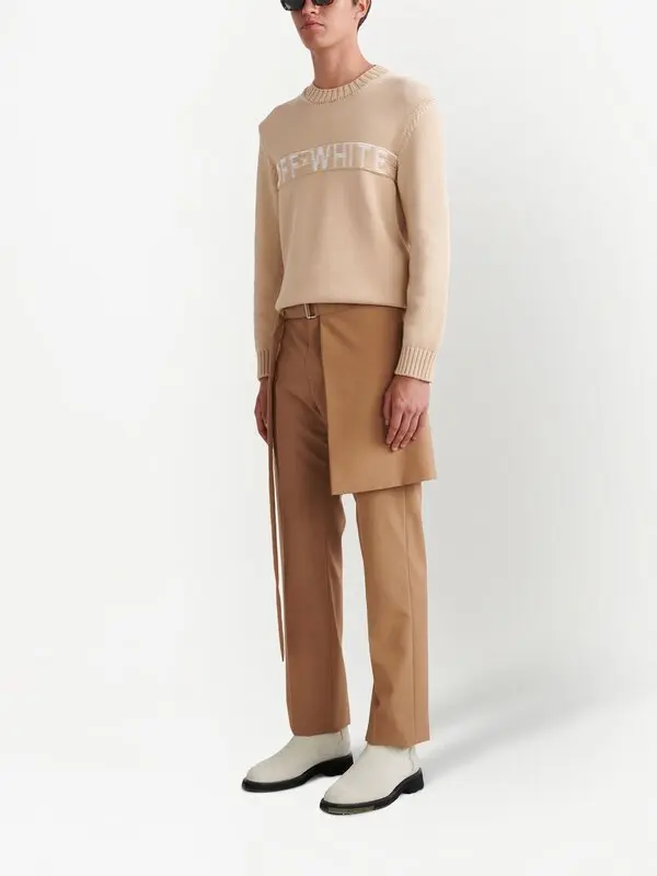 Off-White Tailored Trousers With Apron Detail