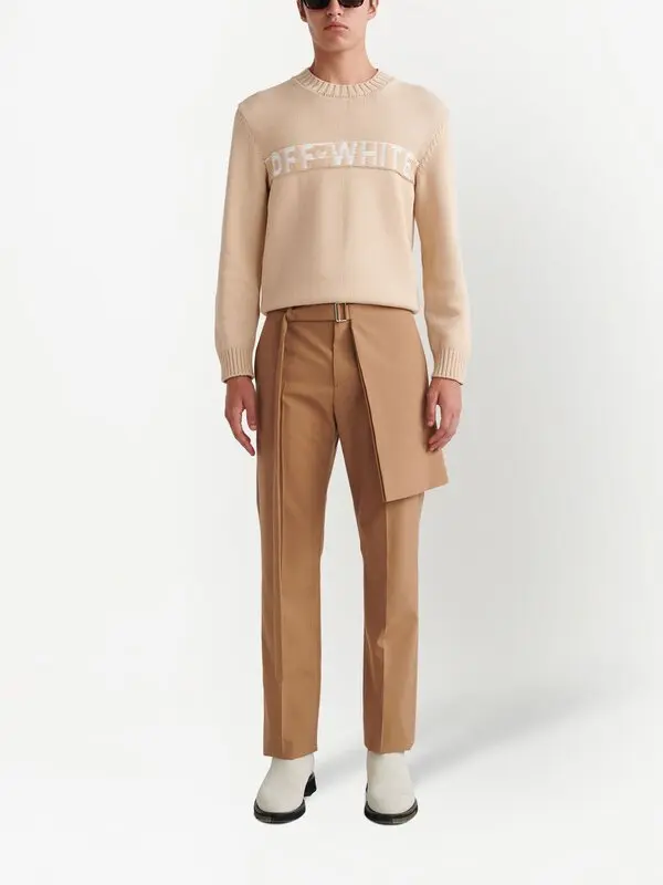 Off-White Tailored Trousers With Apron Detail