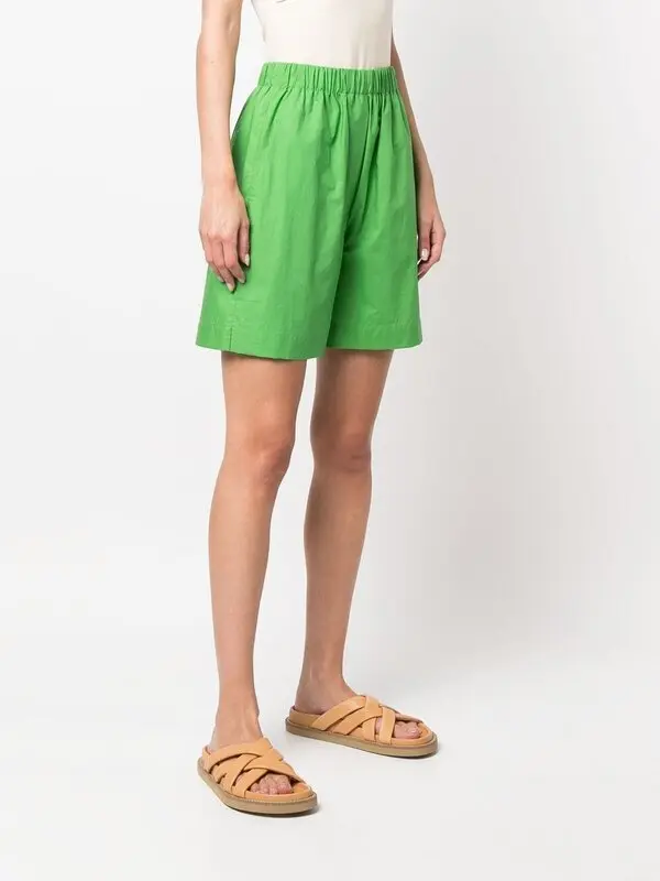 Nanushka Elasticated-waistband Cotton Shorts - Green