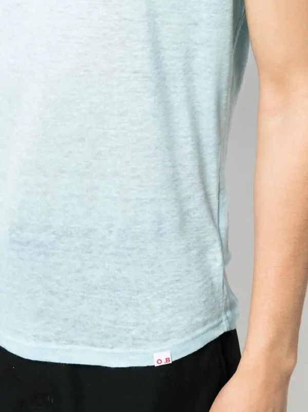 Orlebar Brown Round-neck Linen T-shirt - Blue