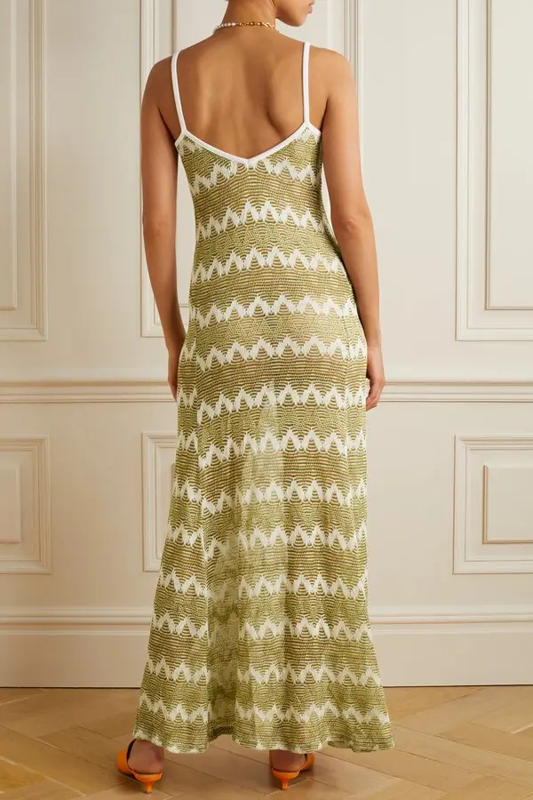 slim fit dress slacks Christopher Esber Slashed Knit Sunray Strapless Dress