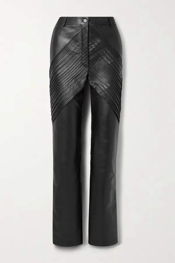 PETER DO Paneled Leather Straight-leg Pants