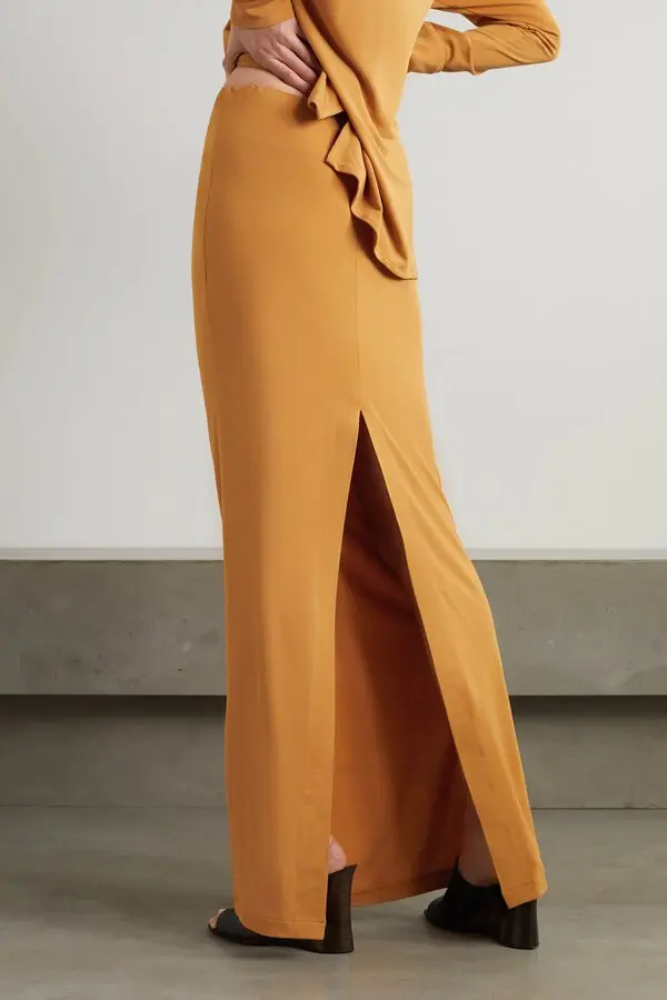 Christopher Esber Buckled Cutout Jersey Maxi Skirt