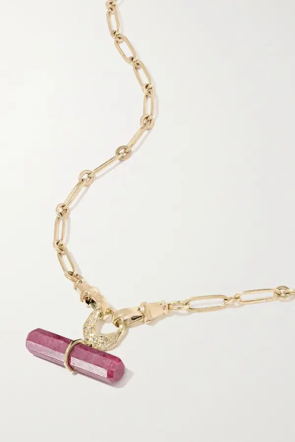 Pascale Monvoisin Debbie N°3 + Iman 9-karat Ruby And Diamond Necklace - Gold