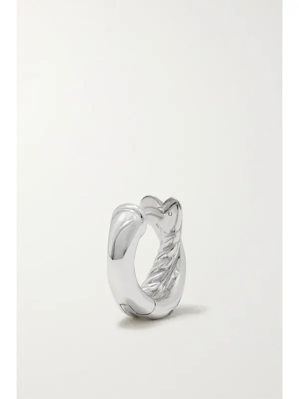 David Yurman Crossover Diamond Hoop Earrings