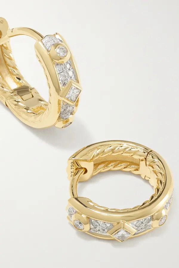 David Yurman Modern Renaissance 18-karat Diamond Hoop Earrings