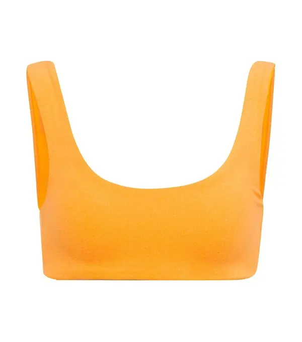 Jade Swim Rounded Edges Bikini Top - Orange