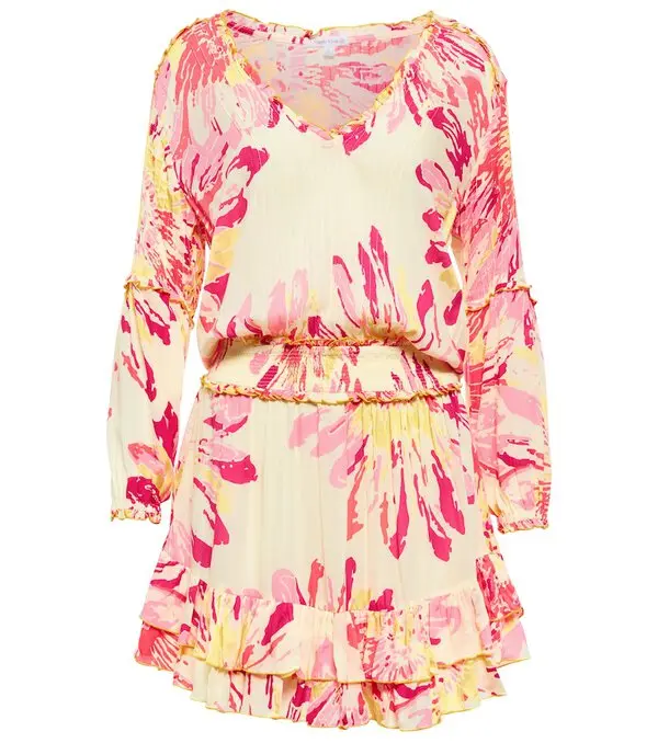 Poupette St Barth Ilona Floral Minidress - Yellow