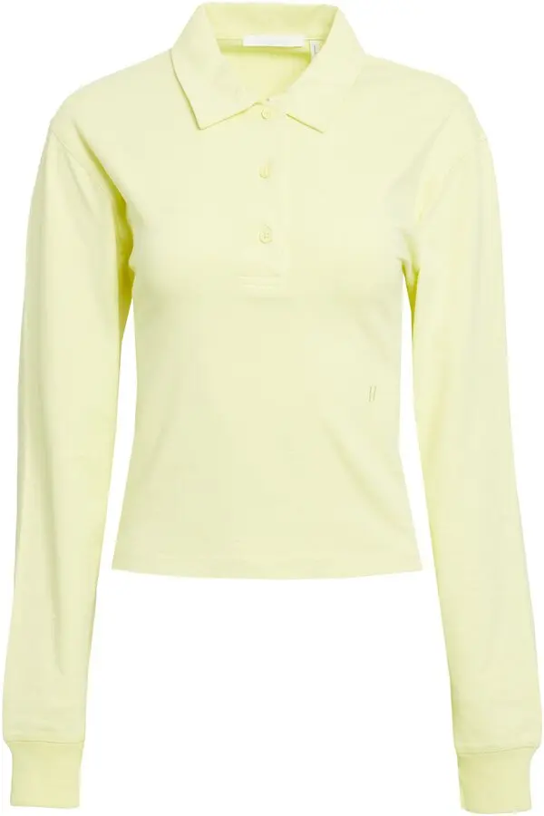 Helmut Lang Cotton-jersey Polo Shirt - Pastel Yellow
