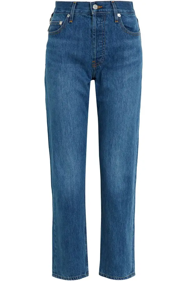 Helmut Lang Classic Highrise Straightleg Jeans - Mid Denim