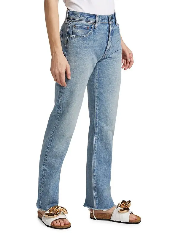 Moussy Vintage Siena Mid-rise Seamed Straight-leg Jeans