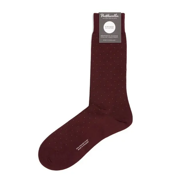 Pantherella Pin Dot Socks - Burgundy