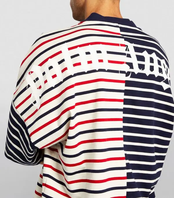 Palm Angels Oversized Striped Logo T-shirt