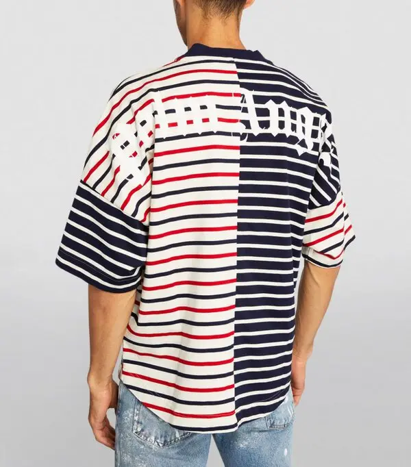 Palm Angels Oversized Striped Logo T-shirt