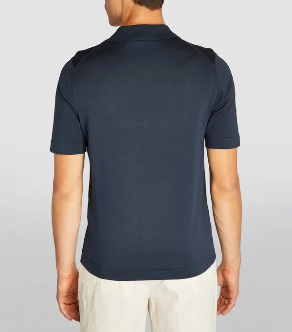 Sandro Zip-up Polo Shirt - Blue