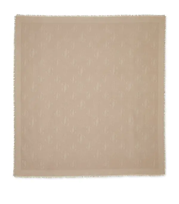 JIMMY CHOO Emani Silk-wool Logo Scarf - Pink