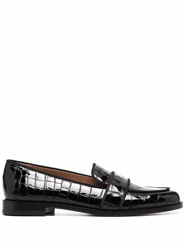 AQUAZZURA Martin Snakeskin Loafers