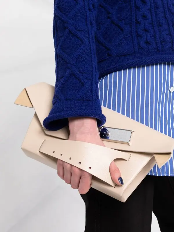 MAISON MARGIELA Snatched Leather Clutch