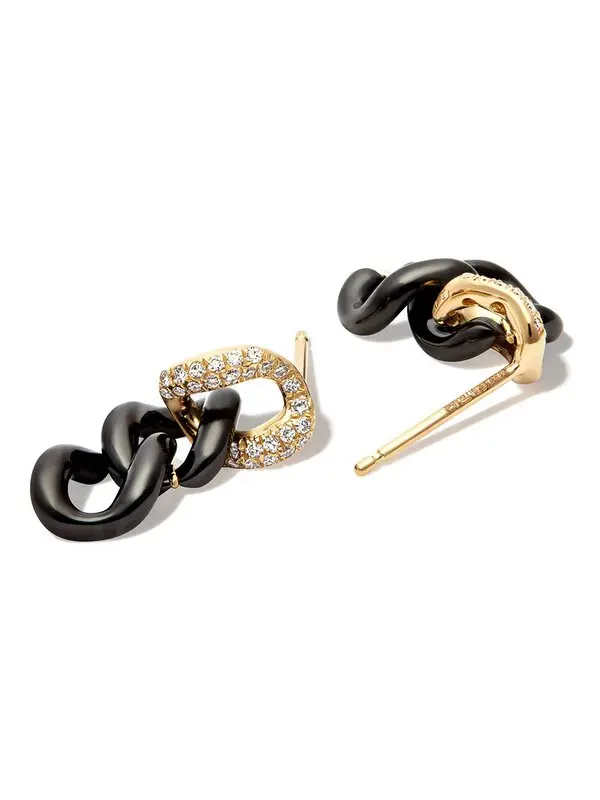 Shay 18k Yellow Diamond, And Ceramic Earrings - Gold