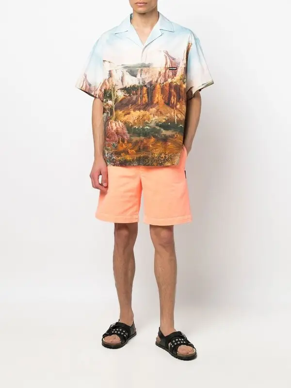 Palm Angels Cotton-twill Bermuda Shorts - Orange