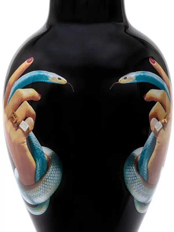 SELETTI Hand With Snakes Porcelain Vase