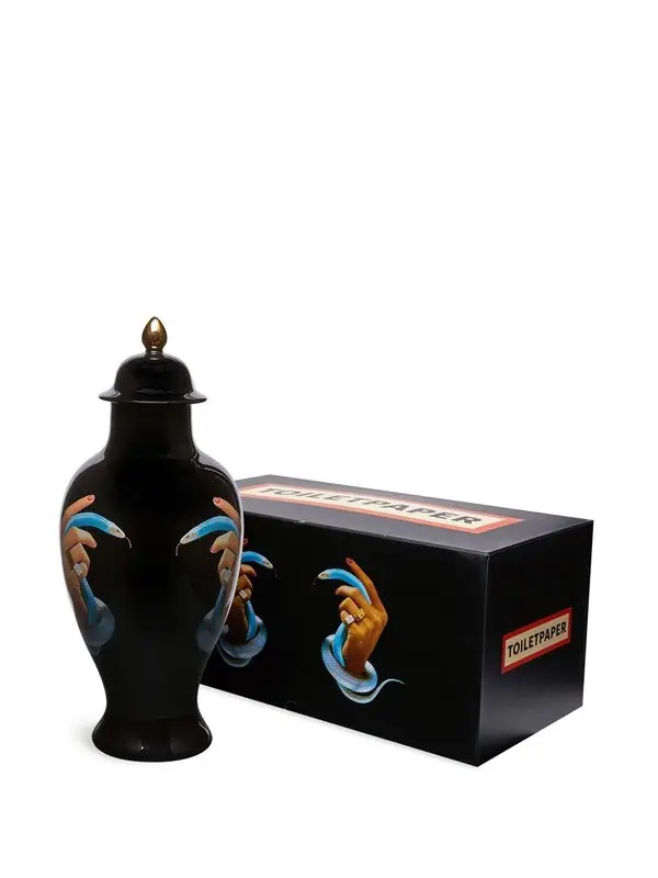 SELETTI Hand With Snakes Porcelain Vase