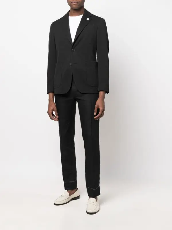 LARDINI Buttoned-up Single-breasted Blazer - Black