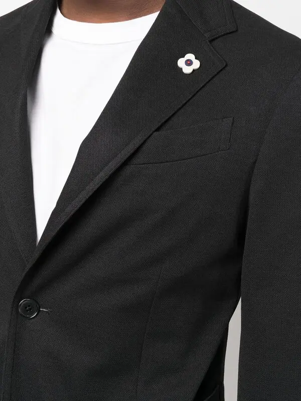 LARDINI Buttoned-up Single-breasted Blazer - Black